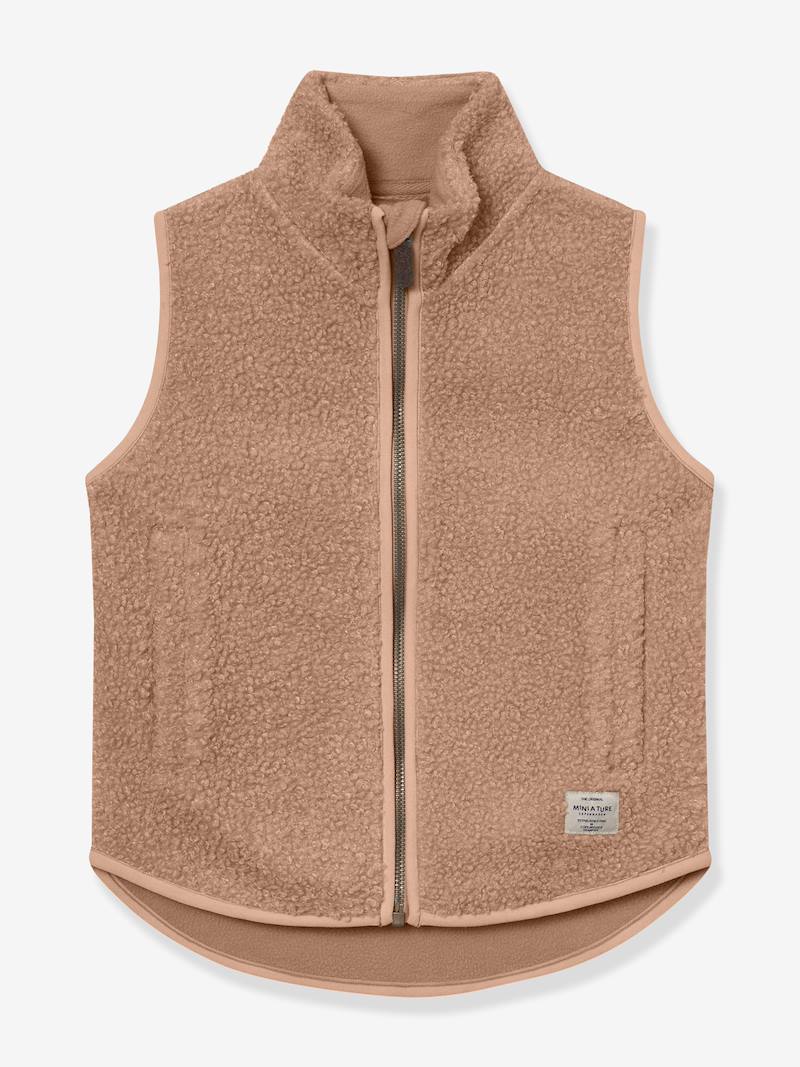 Teddy fleece cardigan for children MATBATTAL MINI A TURE - cinnamon, Girls