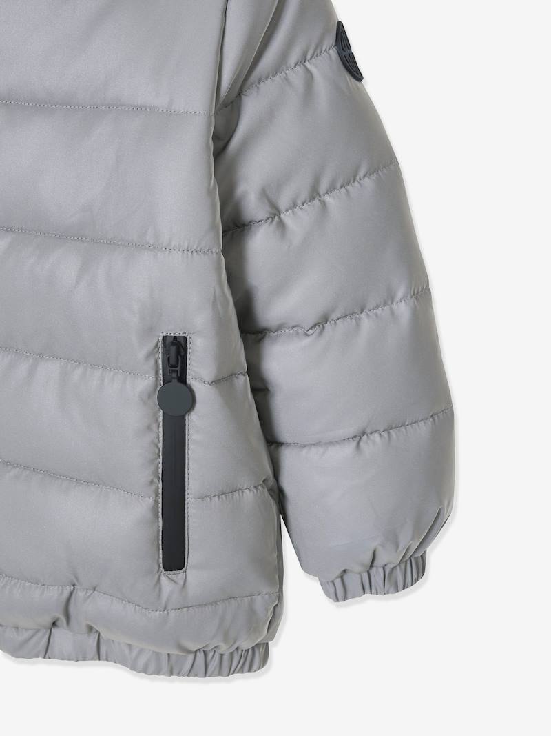 Padded Jacket with Polar Fleece Lined Hood, Reflective Effect ...