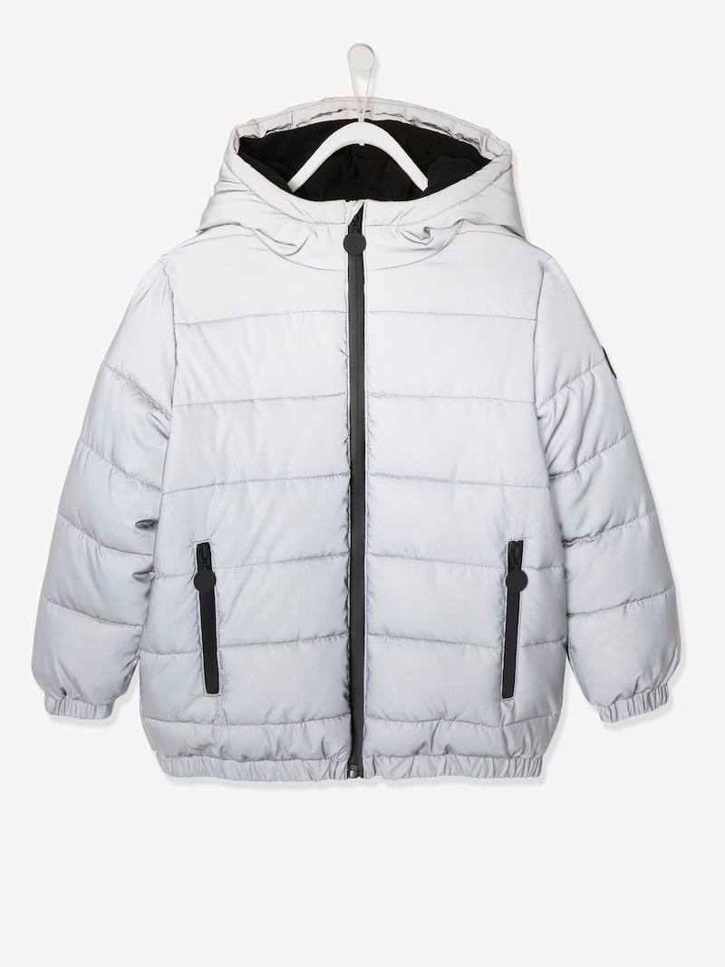 Padded Jacket with Polar Fleece Lined Hood, Reflective Effect ...