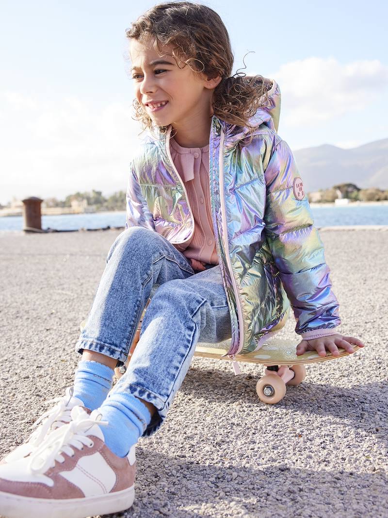 Lightweight Jacket with Shiny Iridescent Effect, for Girls - grey light ...