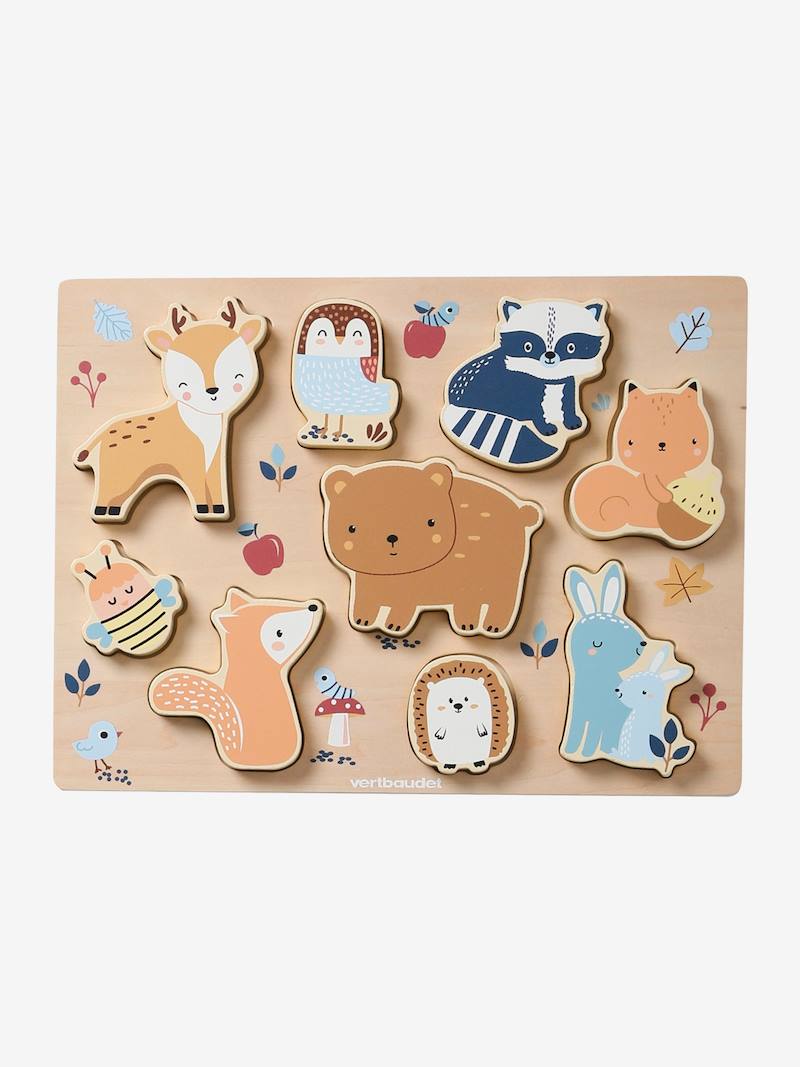 Shape Sorting Forest Puzzle in FSC® Wood - green medium solid with ...