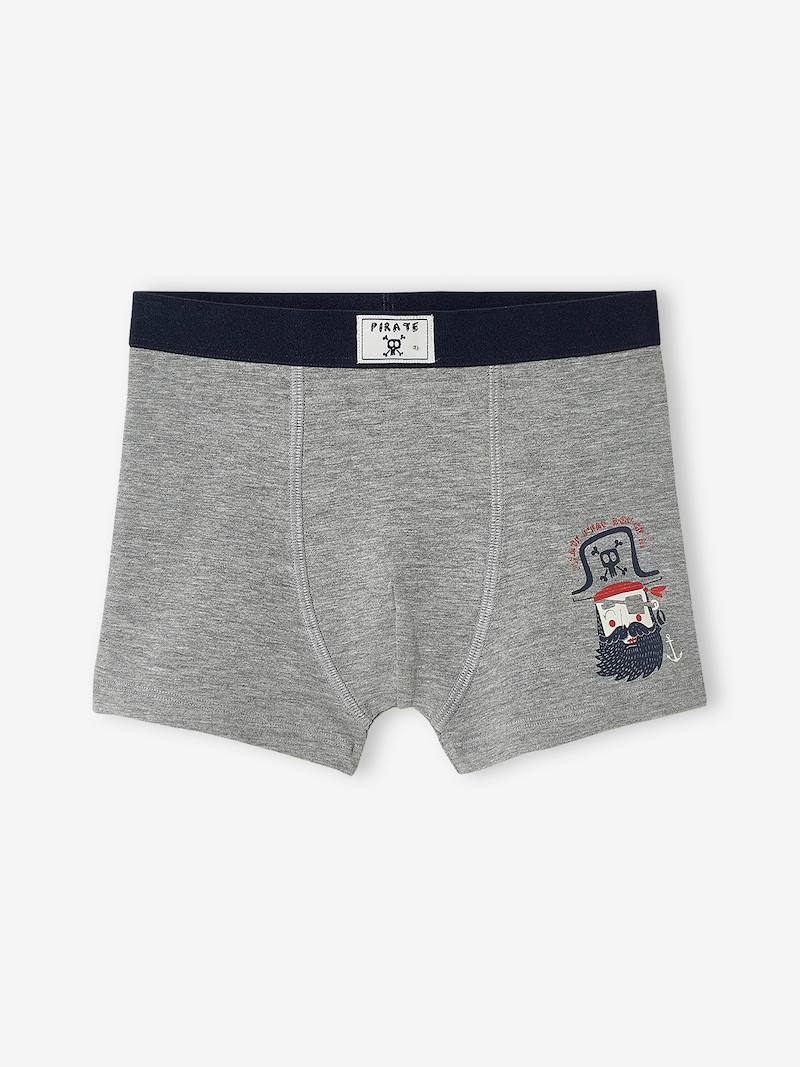 Pack of 5 Pairs of Stretch "Pirates" Boxer Shorts for Boys - blue dark ...