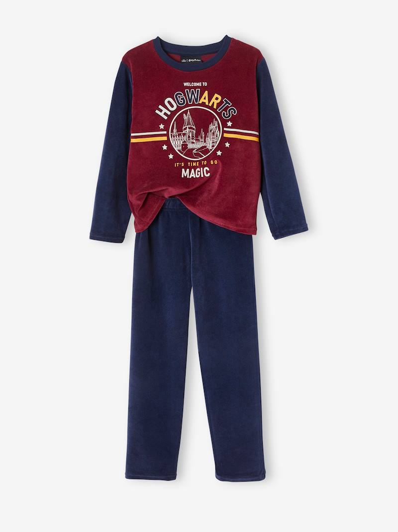 Harry Potter® Pyjamas in Velour for Boys - blue dark solid with design ...