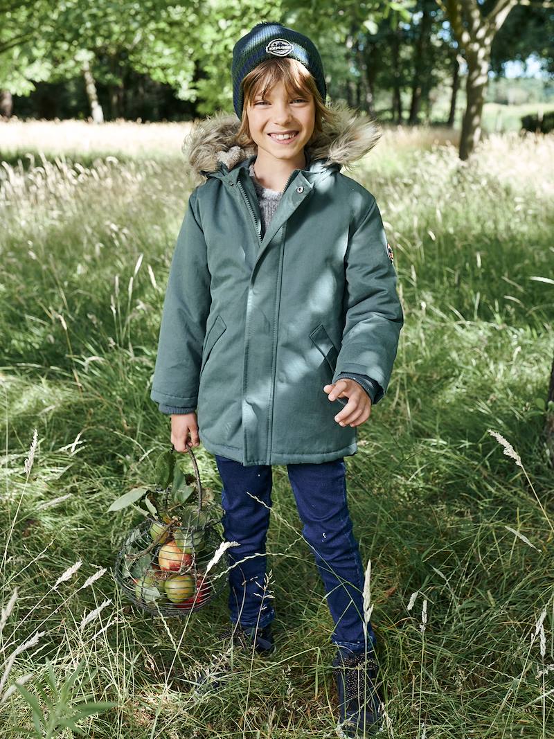 Hooded Parka with Sherpa Lining & Recycled Polyester Padding, for Boys ...