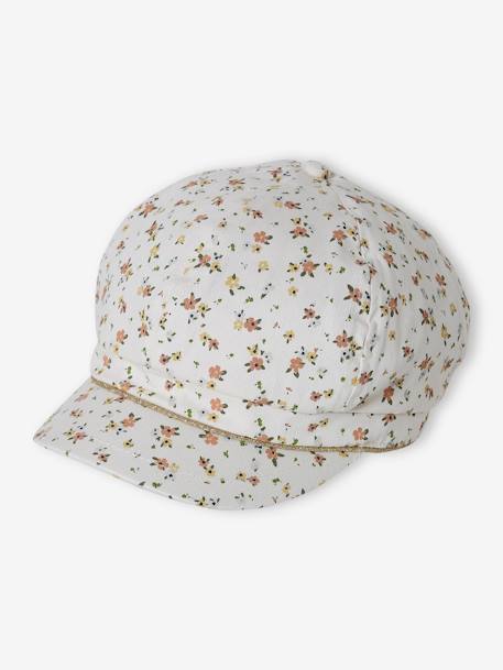 Printed Newsboy Cap for Girls - ecru, Girls