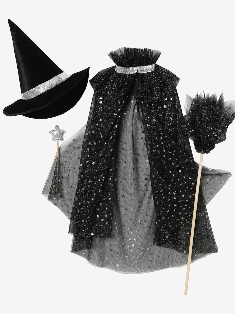 Glittery Cape + Wand - white light solid with design, Toys