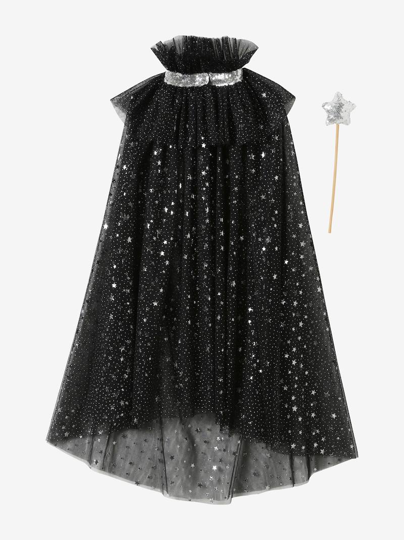 Glittery Cape + Wand - white light solid with design, Toys