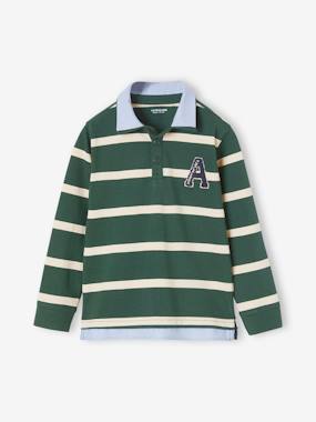 Striped 2-in-1 Effect Polo Shirt, for Boys - navy blue, Boys