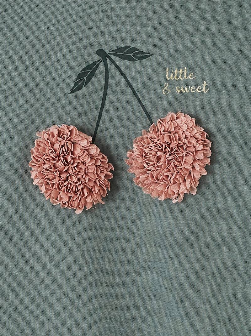 Fleece Dress with Hood & Fancy Details for Girls - green, Girls