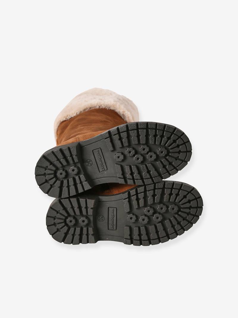 Riding Boots, Furry Lining & Zip, for Girls - brown, Shoes