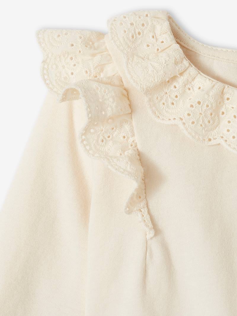 Top with Broderie Anglaise Collar & Tulle Skirt for Baby Girls - ecru, Baby