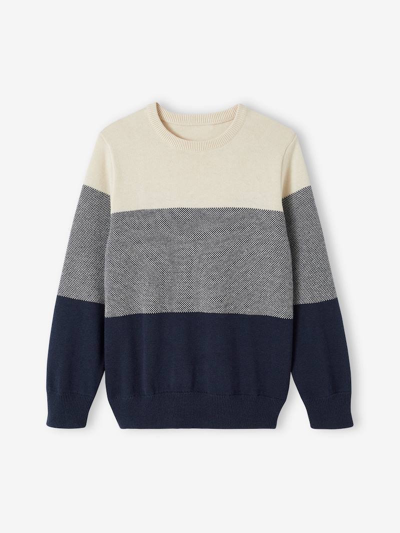 Fancy Knit Colourblock Jumper for Boys - night blue, Boys