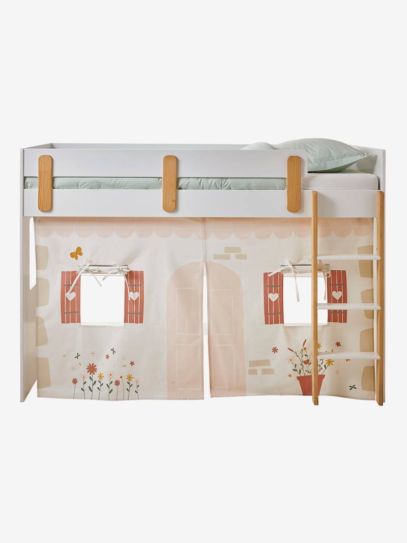 Knight Bed Tent for Medium Height Loft Bed, Everest - printed white