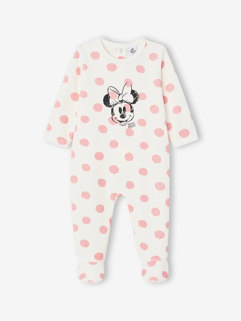 Minnie Mouse Velour Sleepsuit for Baby Girls by Disney® - ecru, Baby