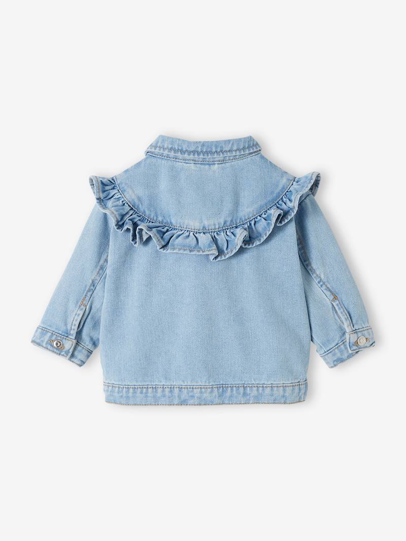 Denim Jacket with Ruffles for Babies - bleached denim, Baby