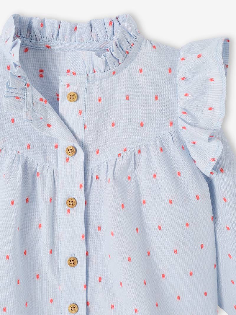 Ruffled Blouse for Babies - sky blue, Baby