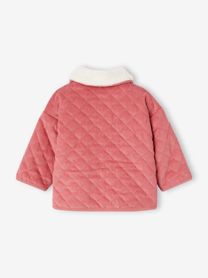 Quilted Corduroy Waistcoat with Sherpa Lining for Babies - dusky pink, Baby
