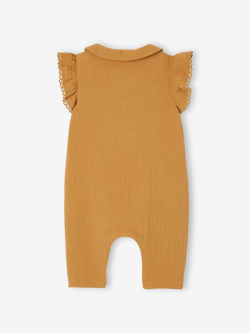 Cotton Gauze Jumpsuit for Babies - terracotta, Baby