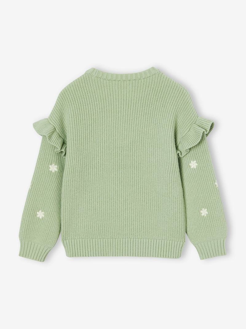 Jumper with Ruffled Sleeves for Girls - ecru, Girls