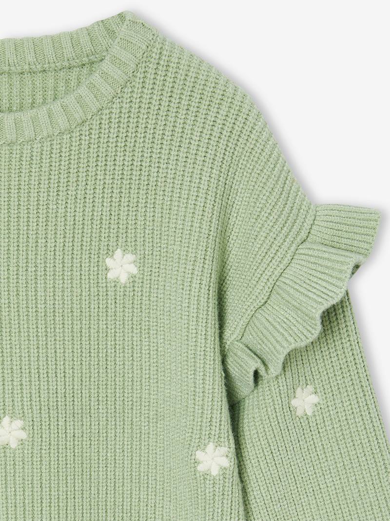 Jumper with Ruffled Sleeves for Girls - ecru, Girls