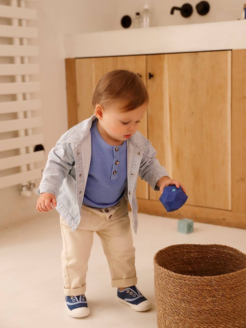 Striped baby jacket - striped blue, Baby