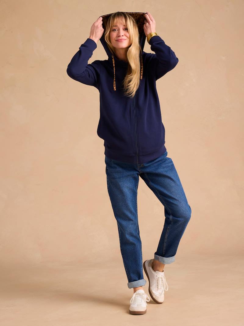 Adaptive Zipped Jacket with Kangaroo Panel by ENVIE DE FRAISE - navy ...