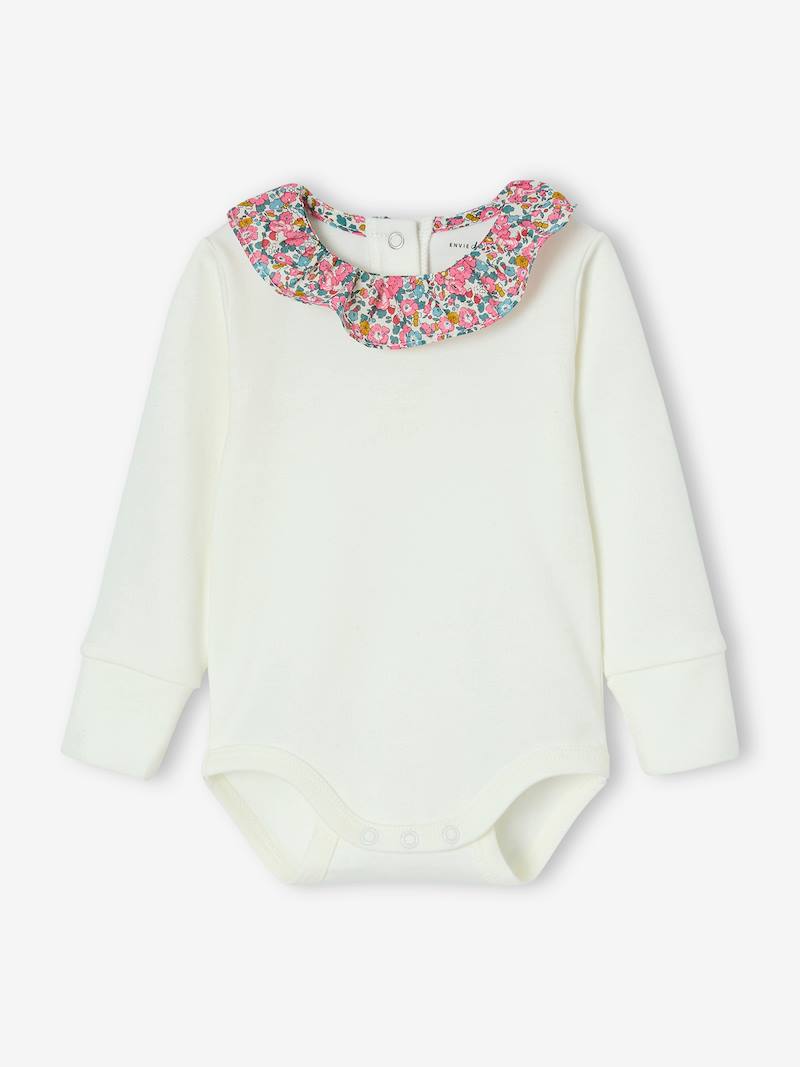 Adaptive Bodysuit with Liberty Fabric Collar by ENVIE DE FRAISE - ecru ...